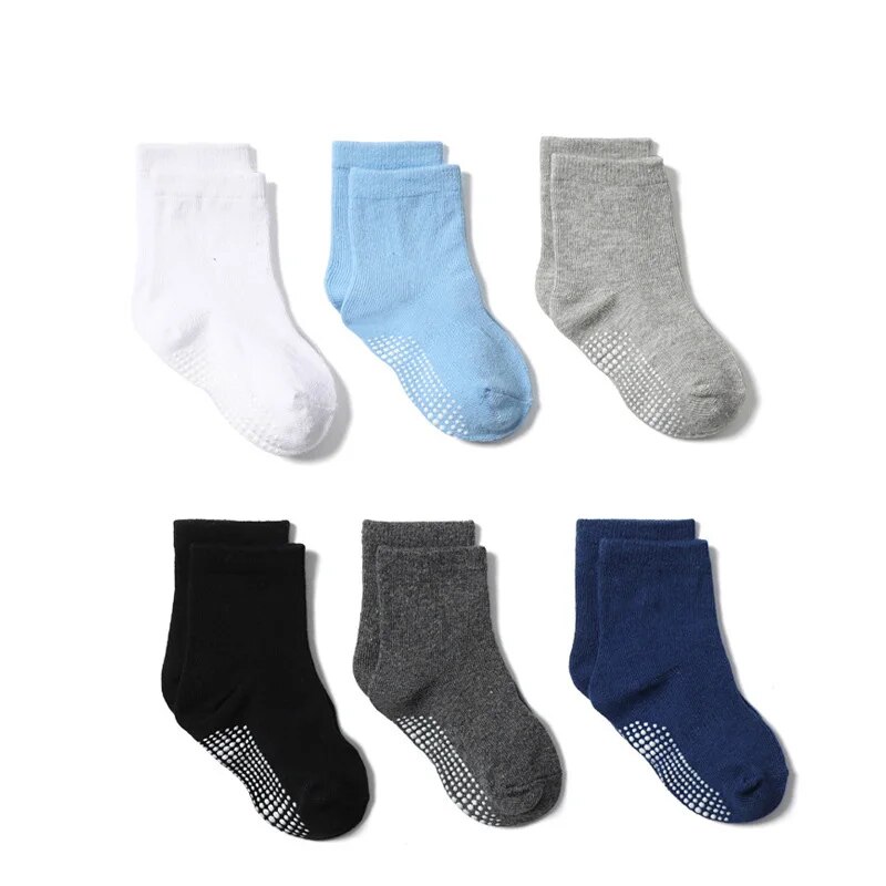 Kids Non Slip Toddler Boy Grip Socks 6 Pairs Anti Skid Sticky Socks for ...