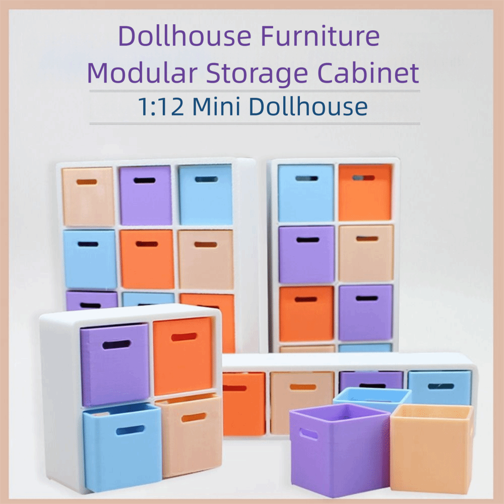 Mini 1/12 Scale Dollhouse Storage Box Multicolor Plastic Miniature ...