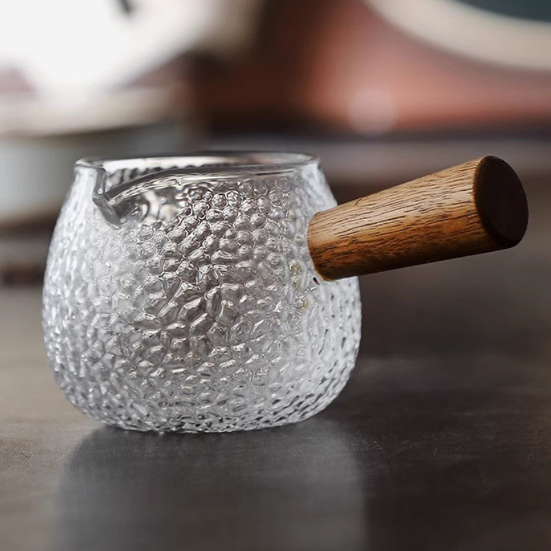 【New Arrivals】1pc Wood Handle Glass Espresso Measuring Cup DIY Coffee ...