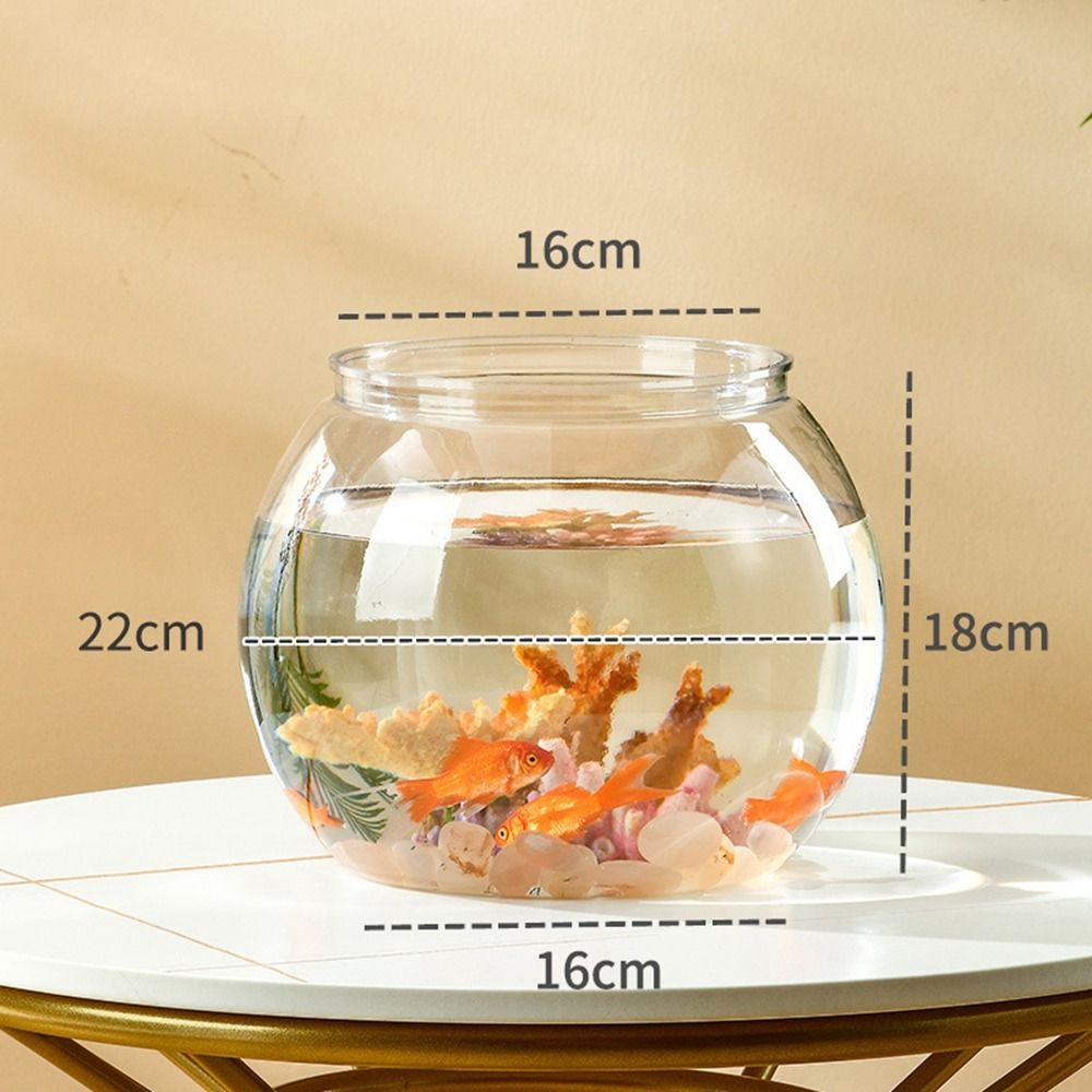 Home Decor Clear Transparent Round Fish Portable Small Fish Bowl ...