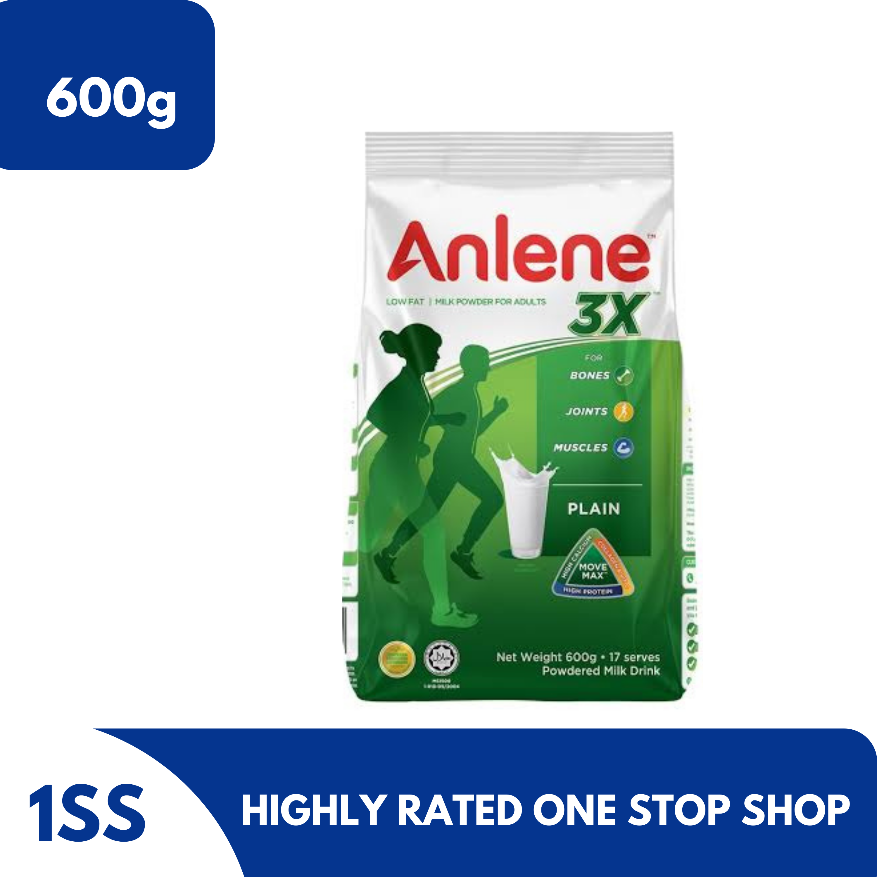 Anlene Movemax Plain Milk Powder, 600g | Lazada PH