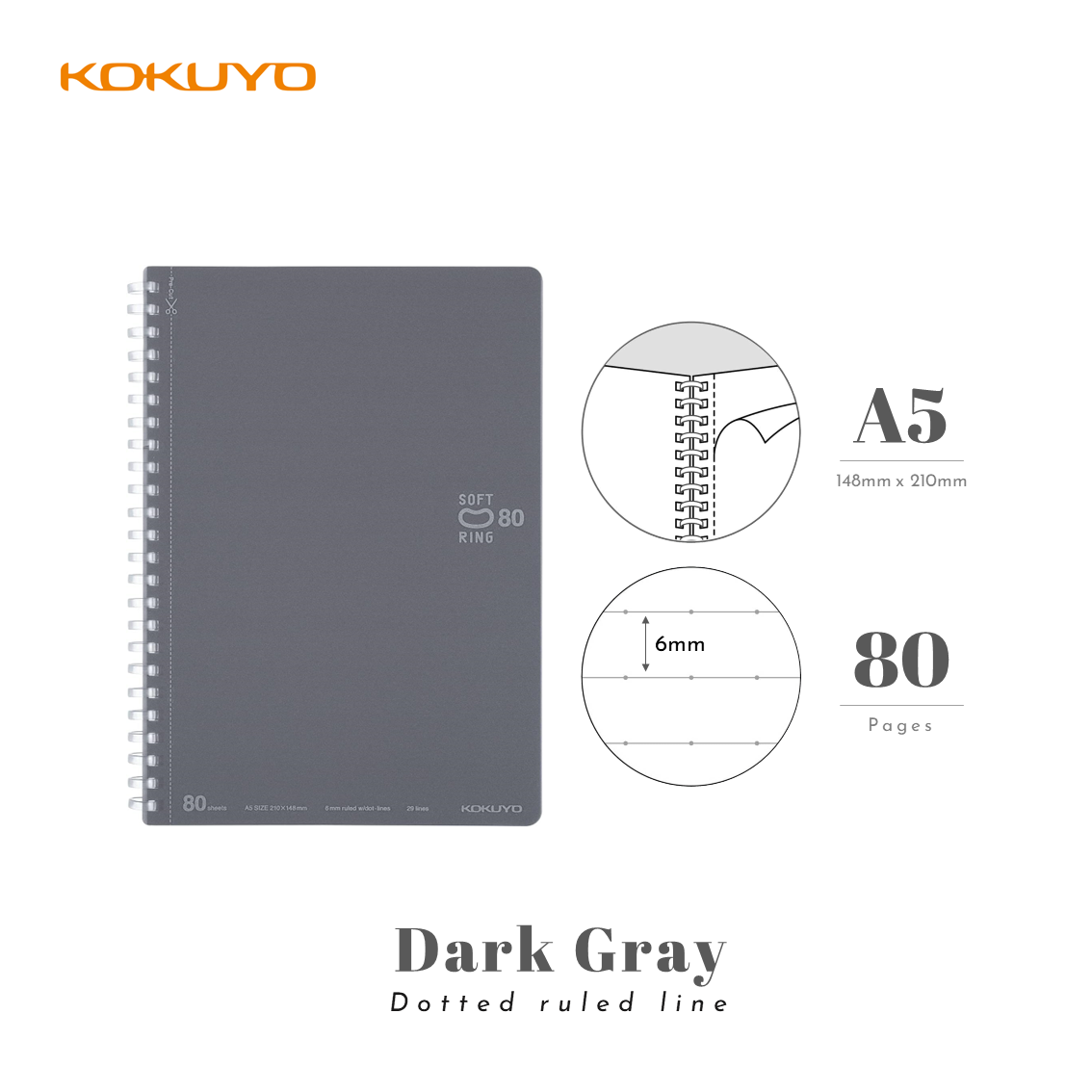 Kokuyo Soft Ring Notebook Colorful, A5, 80 Sheets | Lazada Singapore