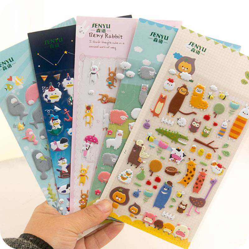 【New arrival】Cute Cartoon Stickers Toys DIY 3D Animals Pegatinas Funny ...
