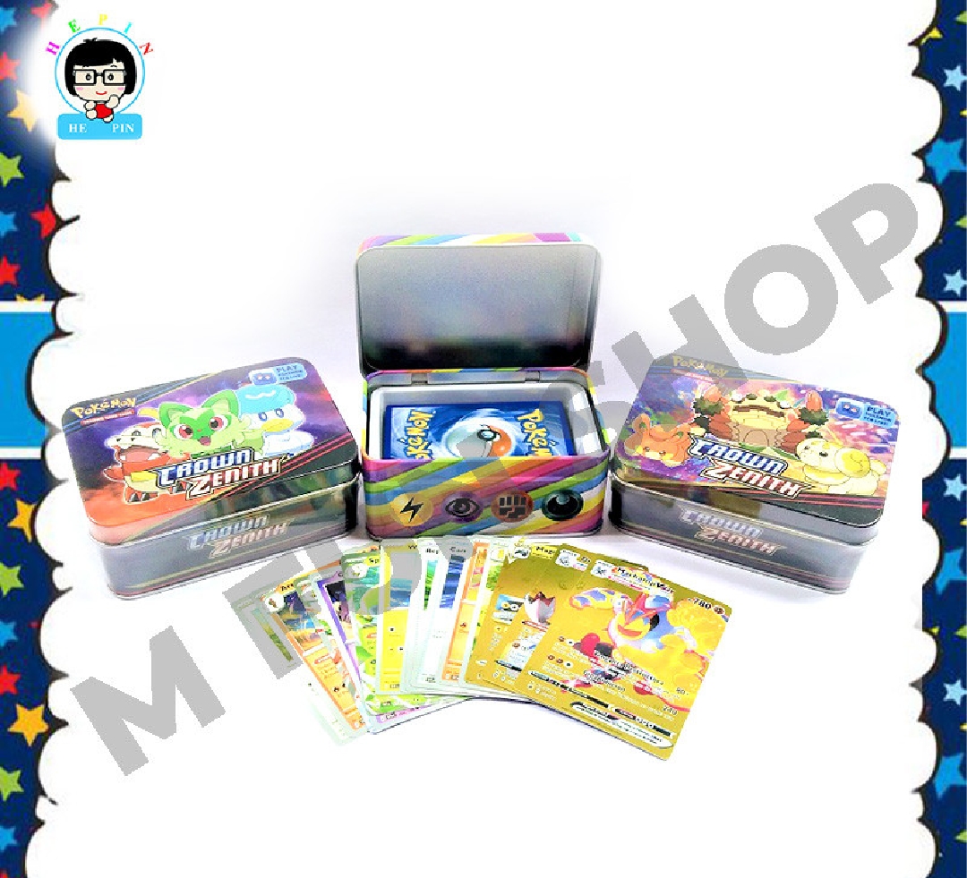 42-Piece Pokemon Trading Cards Set Includes Metal Box & Exclusive Shiny ...