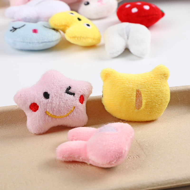 10Pcs Cartoon Plush Dolls Accessories Cute Animal Head Stuffed Toys Bag ...