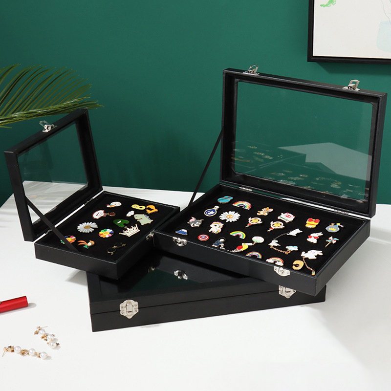 Pin Medal Display Case Badge Storage Box Transparent Dustproof Pin ...