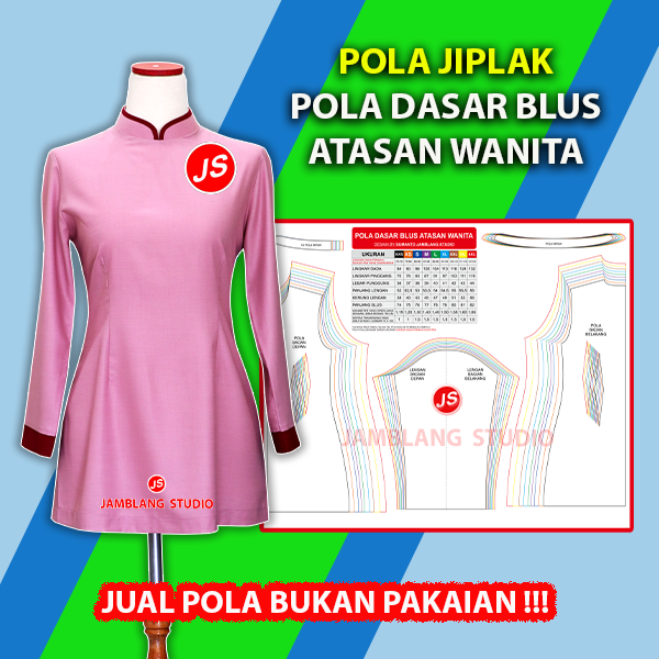 Pola Jiplak Dasar Atasan Wanita 9 in 1 Pola Baju Jamblang Store | Lazada Indonesia