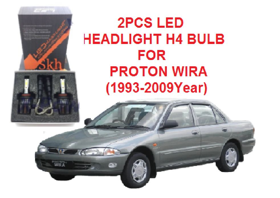 2PCS LED HEADLIGHT BULB (COB) (H4) FOR PROTON WIRA (1993-2009) | Lazada