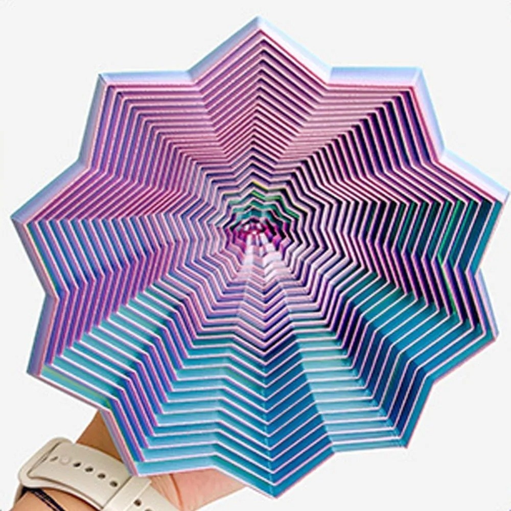 Funny 3D Printing Fractal Fidget Star Model Expanded Geometric Design ...