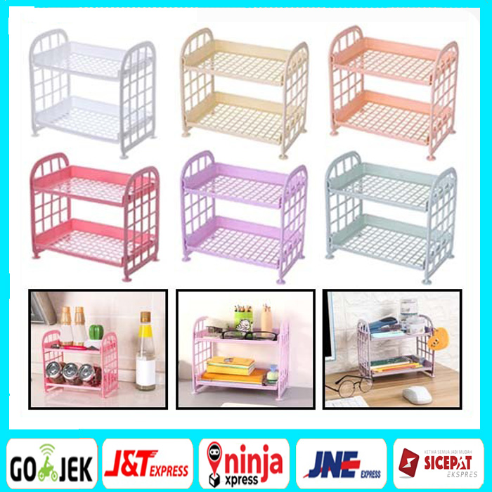 Rak Plastik Susun Mini / Rak 2 Susun Mini / Rak Meja Serbaguna | Lazada ...