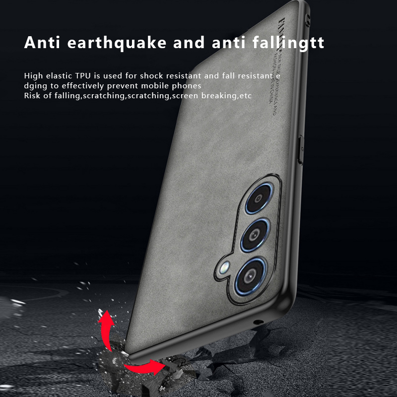Tokifu For Samsung Galaxy M35 Lambskin Leather Pounch Silicone ...