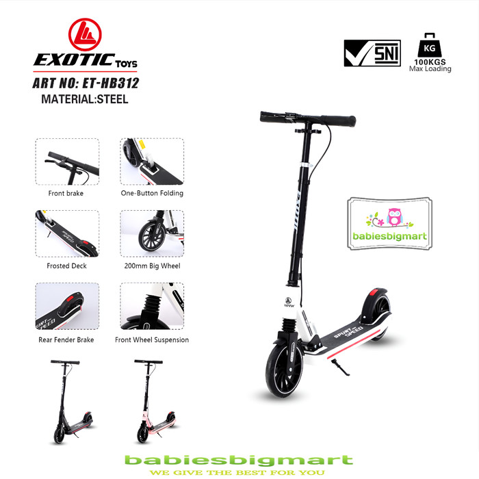 Scooter Besi ET HB 312 Roda Besar Exotic Skuter Lipat Otoped Praktis ...
