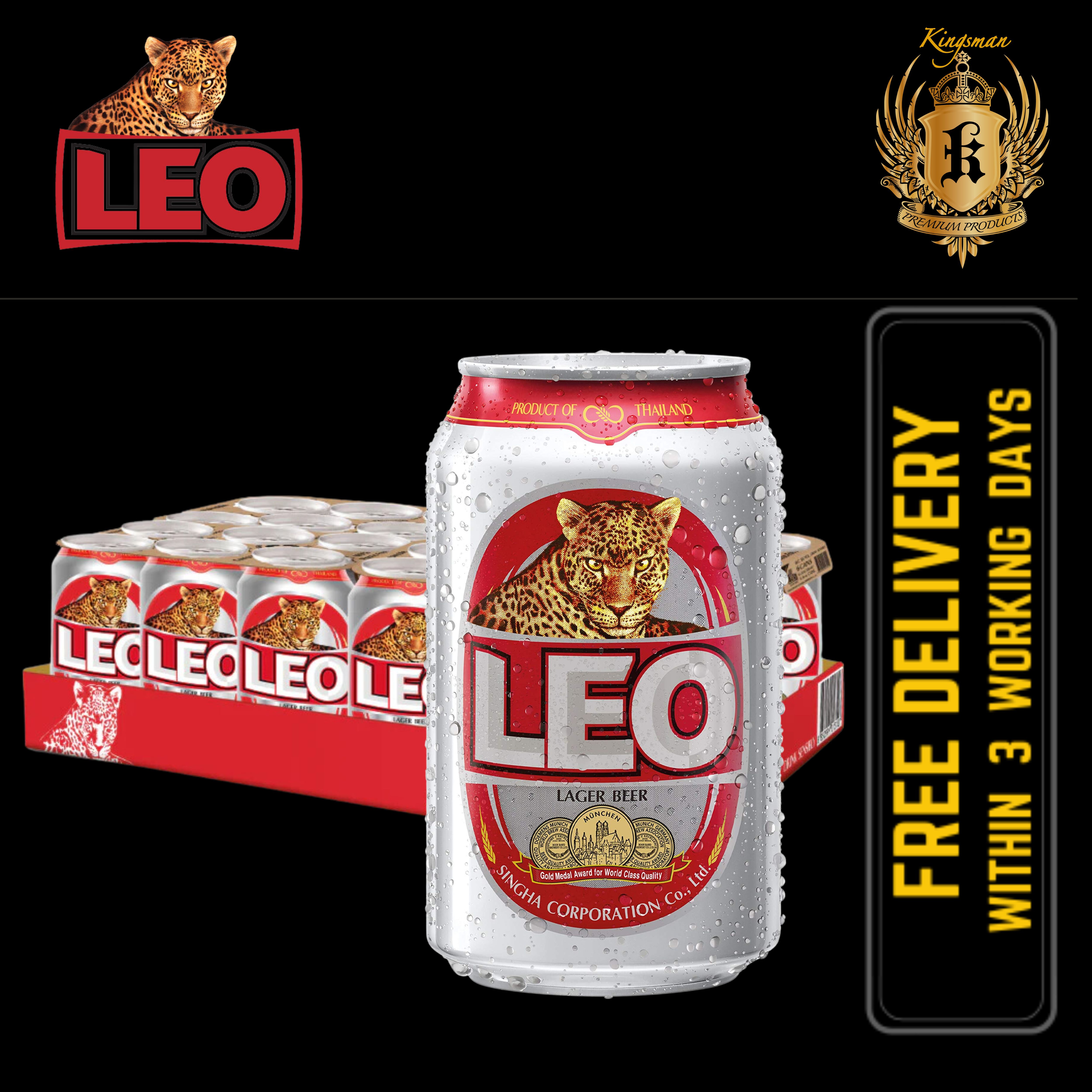 LEO Lager Beer Can 24 x 320ml (BBD: March 2024) | Lazada Singapore