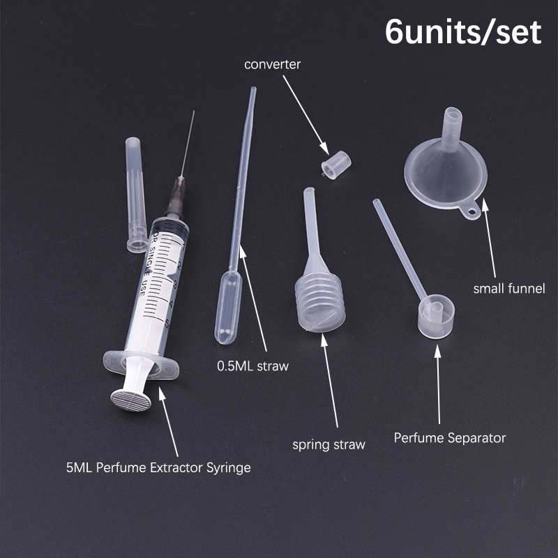 6Pcs/Set Perfume Refill Tools Set Plastic Diffuser Syringe Straw ...