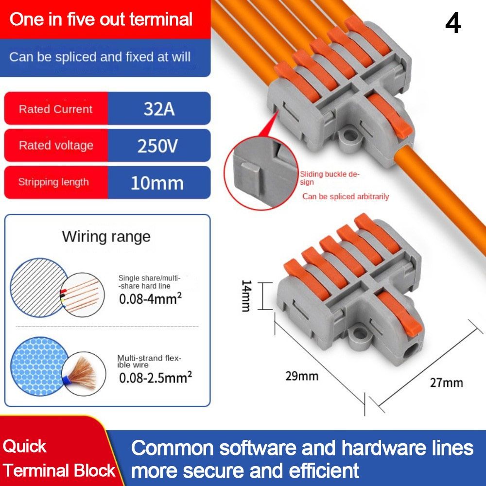 5fangzhe Universal Quick Terminal Block Mini Compact Wire Connector