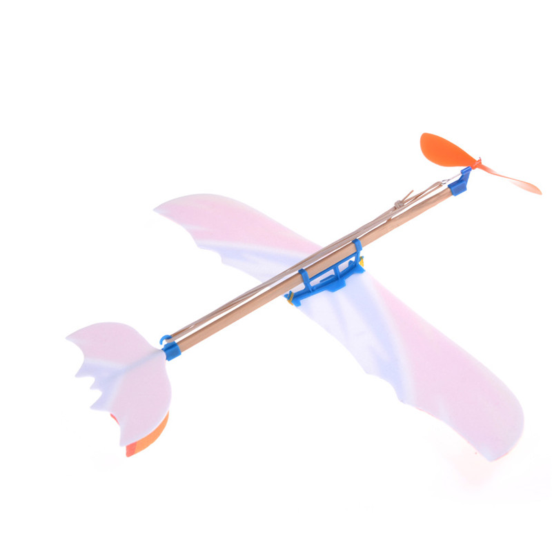 DIY Plastic Foam Elastic Rubber Powered Flying Plane Kit Aircraft Model ...
