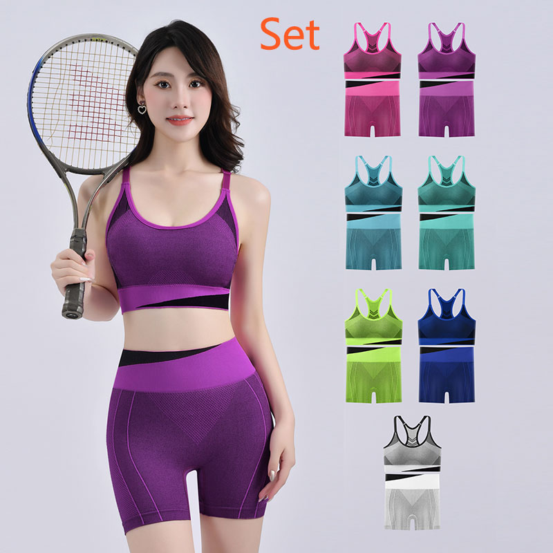 2 Piece Yoga Set Women Running Sports Fitness Suit Bra & Pants Vest ...