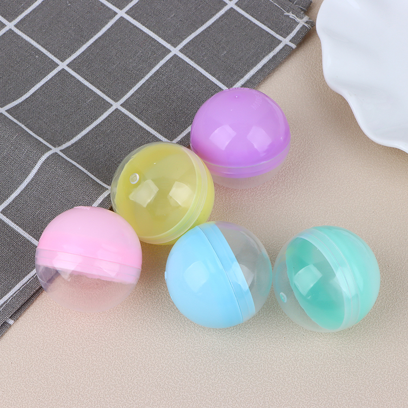 10Pcs 45mm Plastic PP Toy Capsules Half Transparent Colorful Round ...