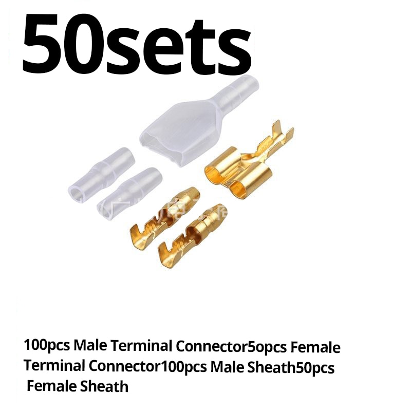 50sets One Female And Two Male 4.0 Terminal Electrical Wire Connector ...