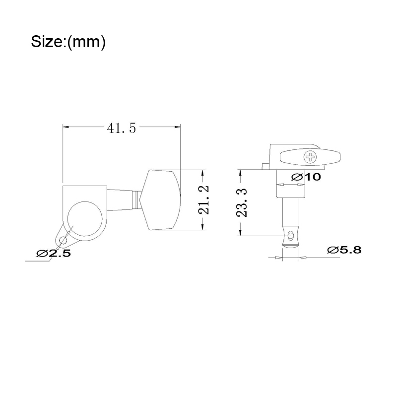 Big Square Sealed Guitar Tuning Pegs Keys Tuners Machine Heads For ...
