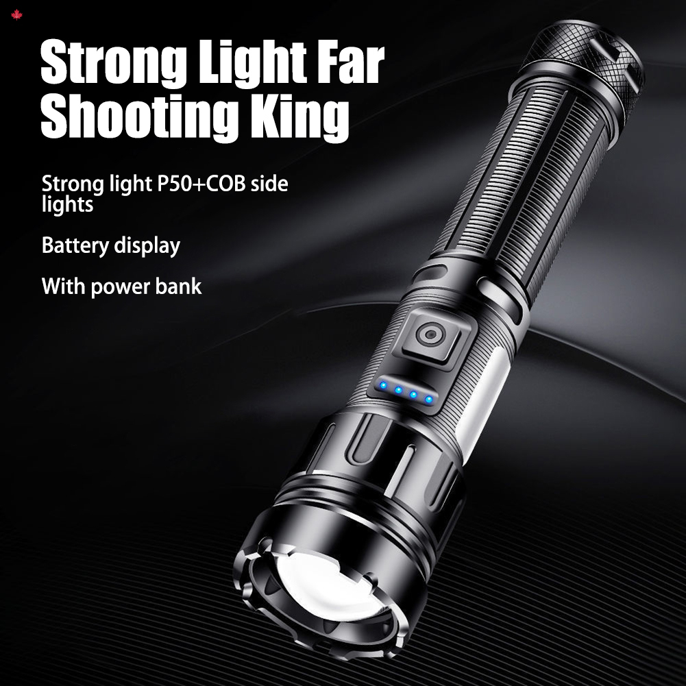 END# Telescopic Powerful Flashlight Portable Emergency Flashlight Zoom ...