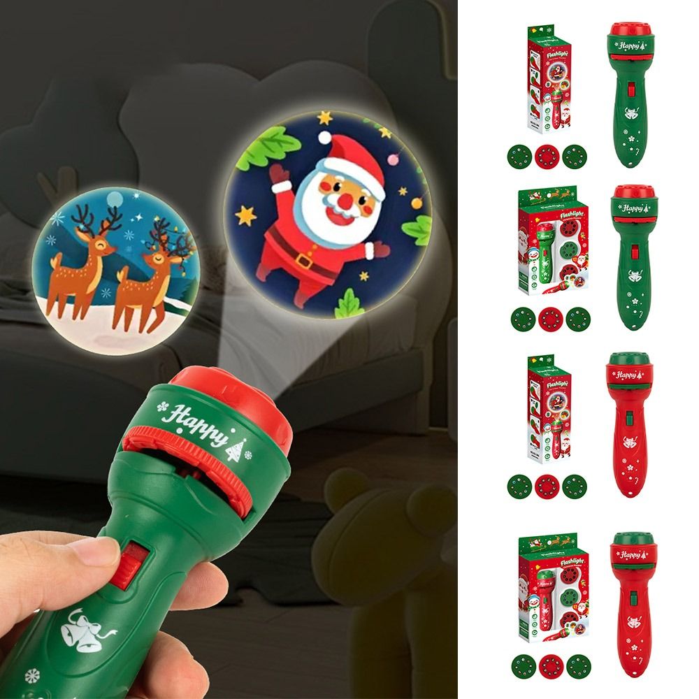 Funny Glowing Christmas Flashlight Projector Cartoon Early Education ...