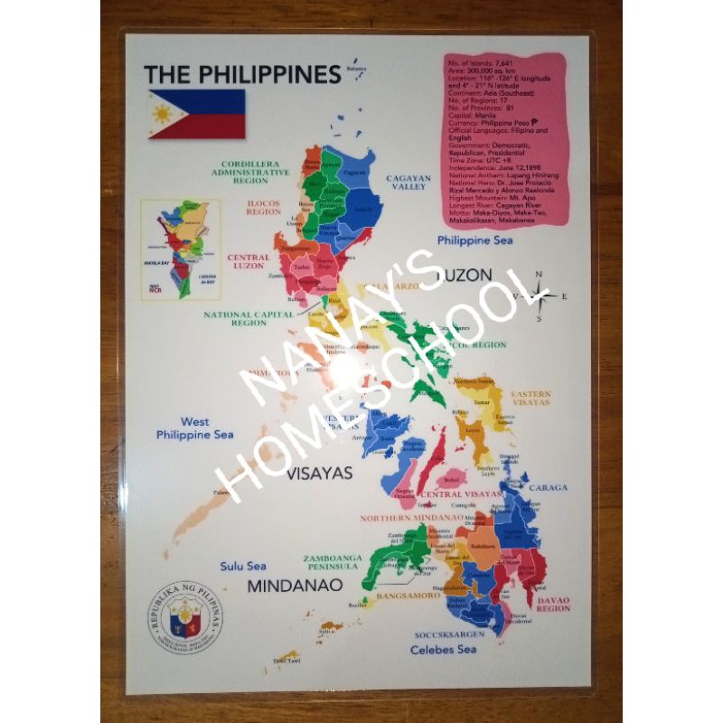 COD NEW CHART Laminated PHILIPPINE MAP A4 Size | Lazada PH