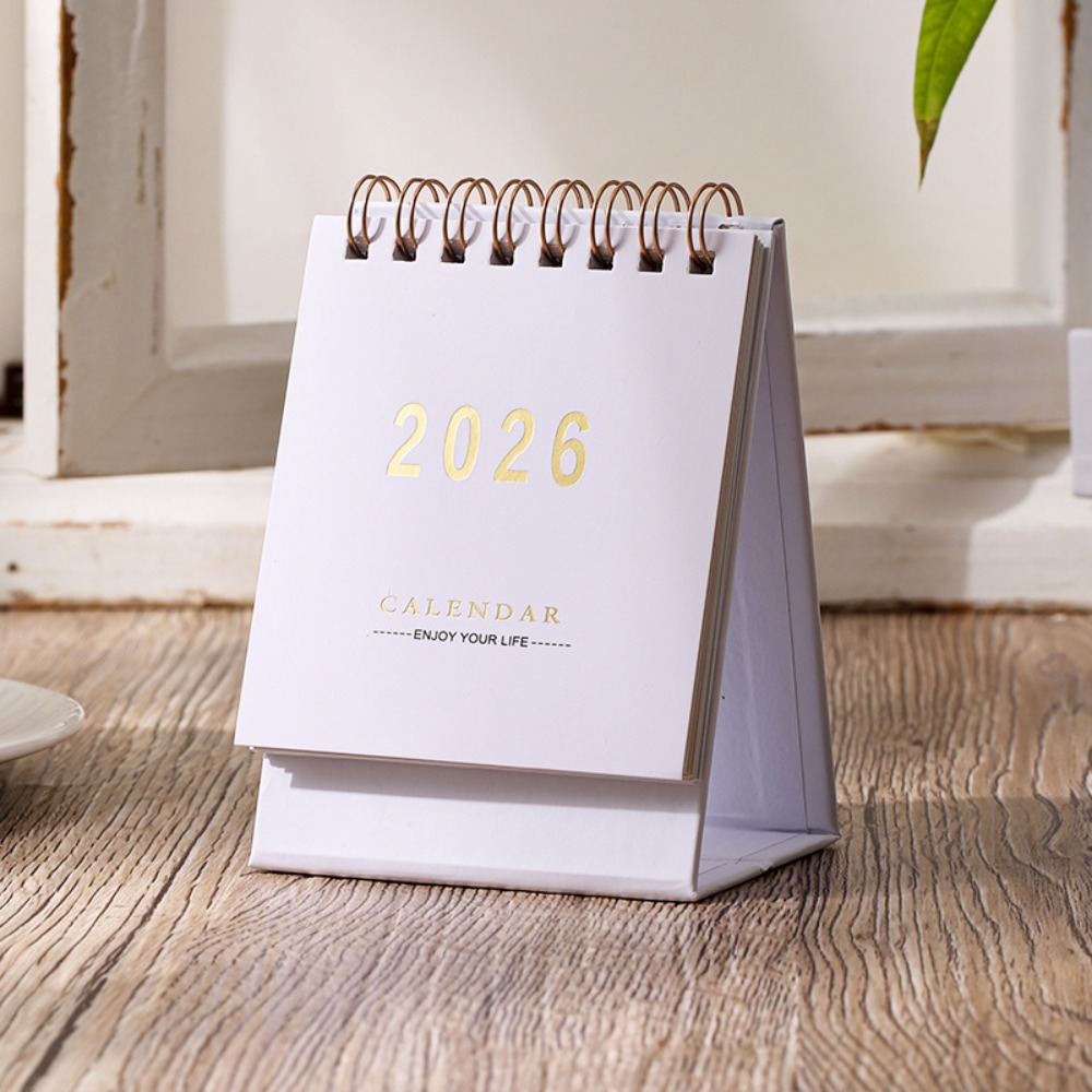 Portable Month Date Display 2026 Small Desk Calendar English Solid ...