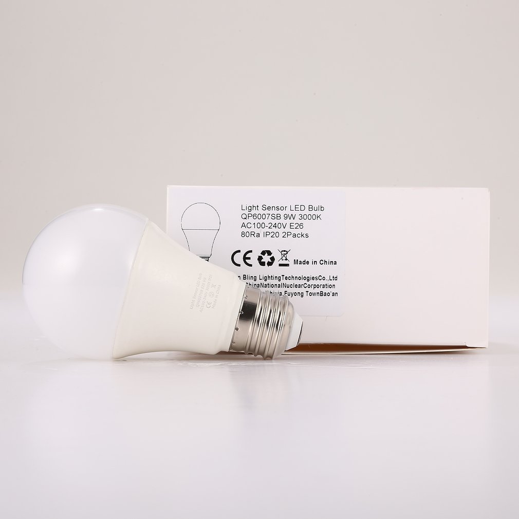 【High-quality】9W E26 Intelligent Sensor Led Bulb Built-In Photosensor ...