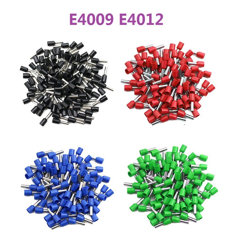 100pcs E4009 E4012 Insulated Ferrules Terminal Block Cord End Connector ...