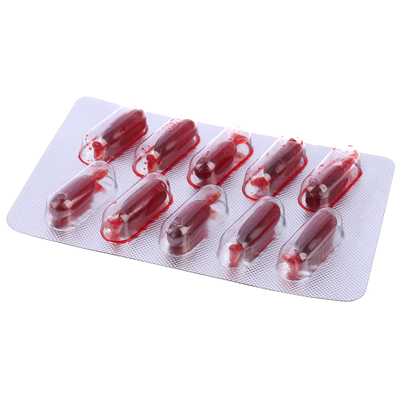 10Pcs Fake Blood Pill Vampire Toy Capsules Horror Funny Toy Halloween ...