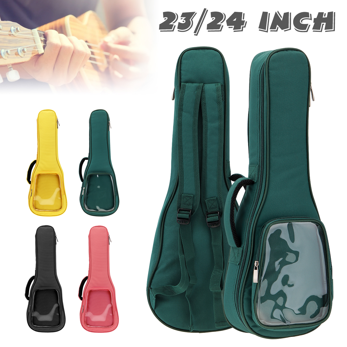 23 / 24 Inch Ukulele Bag Candy Color 10mm Sponge Case Gig Ukulele Mini ...
