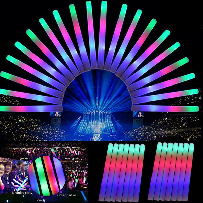 -Up Foam Sticks Led Soft Batons Rally Rave Glow Wands Multicolor Cheer ...