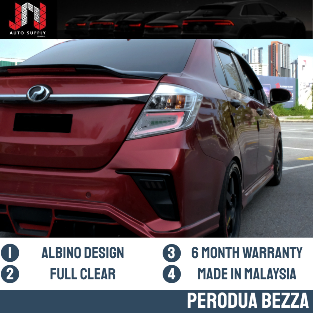 Perodua Bezza Tail Lamp Full Clear Albino white 1 set 2 pcs OEM | Lazada