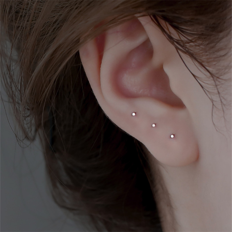 Ear Stud 925 Ear Stick Ear Holes Ear Stick Women's Anti-allergy Men's ...