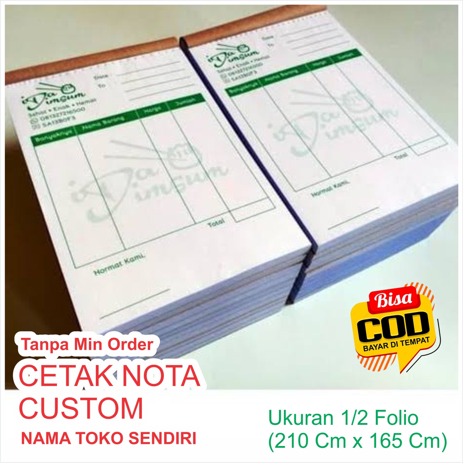 {PROMO MURAH} Cetak Nota bon custom 2 play nama toko sendiri 2 rangkap ...