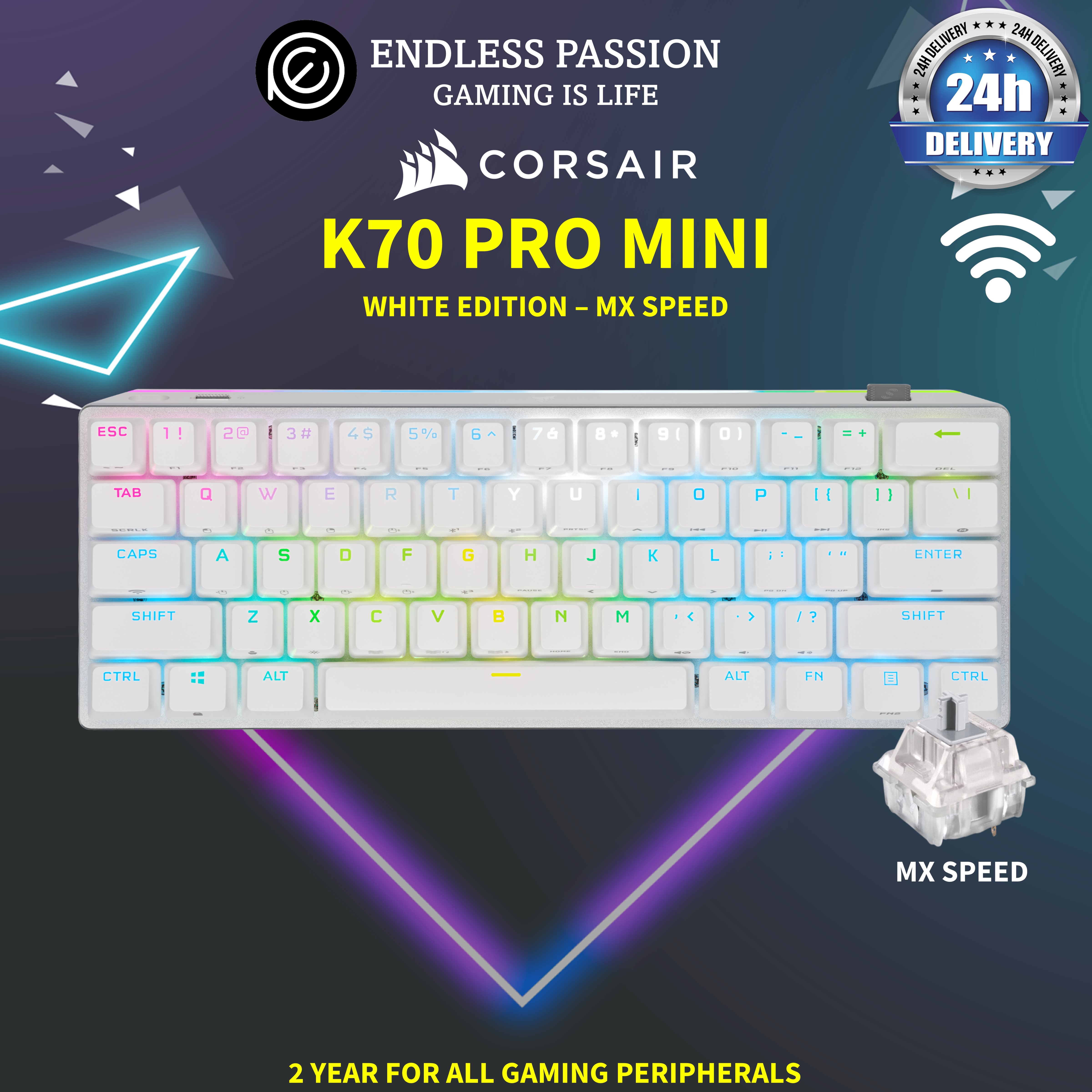 Corsair K70 PRO Mini Wireless RGB 60% Mechanical Gaming Keyboard ...