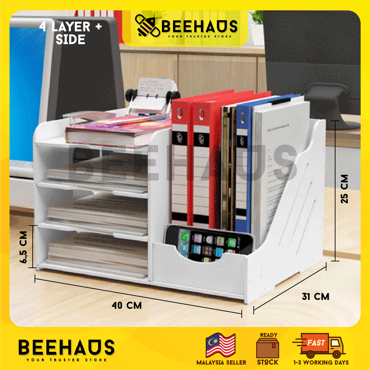 BEEHAUS 4/5/7 Tiers Document Rack | A4 Paper Tray | Office Table ...