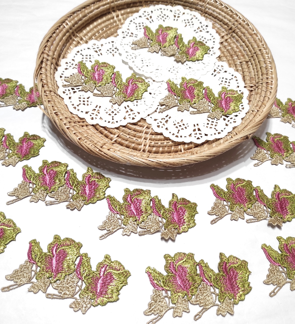 Flower Patches Applique Badges Embroidery Border Lace Sewing Fabric DIY ...