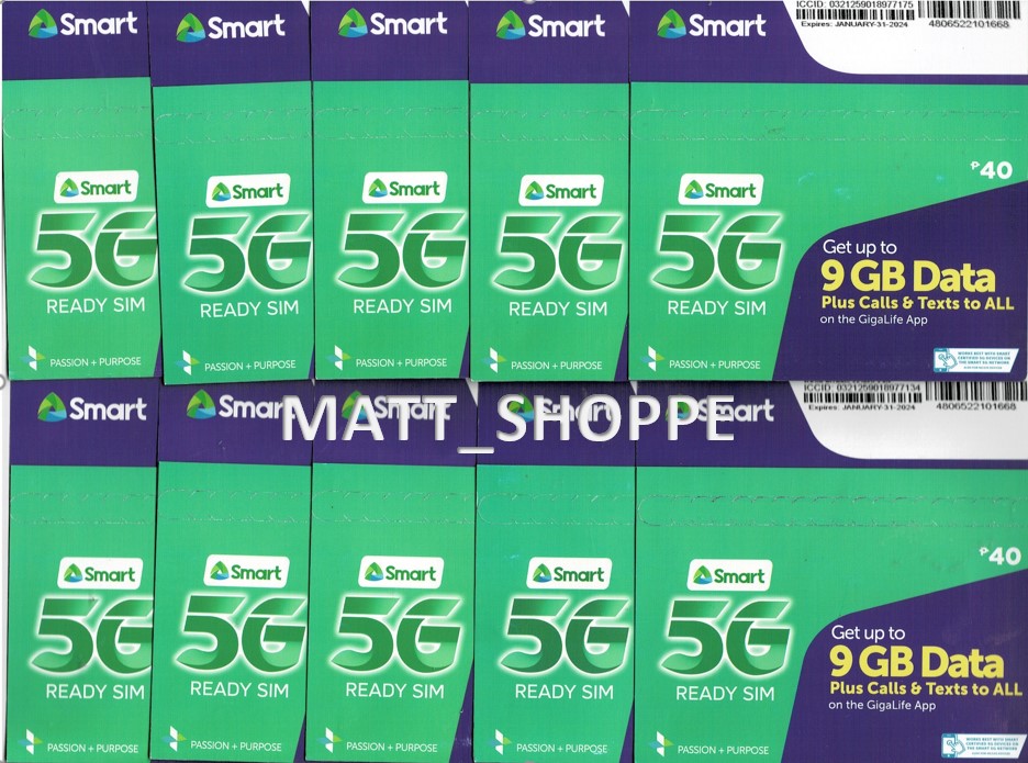 SMART 5G READY TRI-CUT SIM 10 PCS - W/ FREE 9GB DATA | Lazada PH