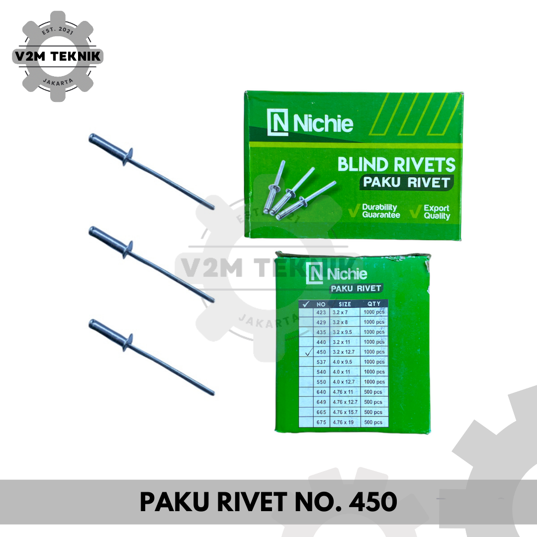 Paku Rivet NICHIE No. 450 / Paku Ripet 450 / Blind Rivets 450 | Lazada ...
