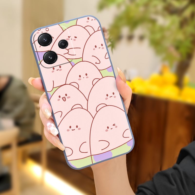 Solid color Skin-friendly feel Phone Case For Redmi12 4G Cartoon Back ...