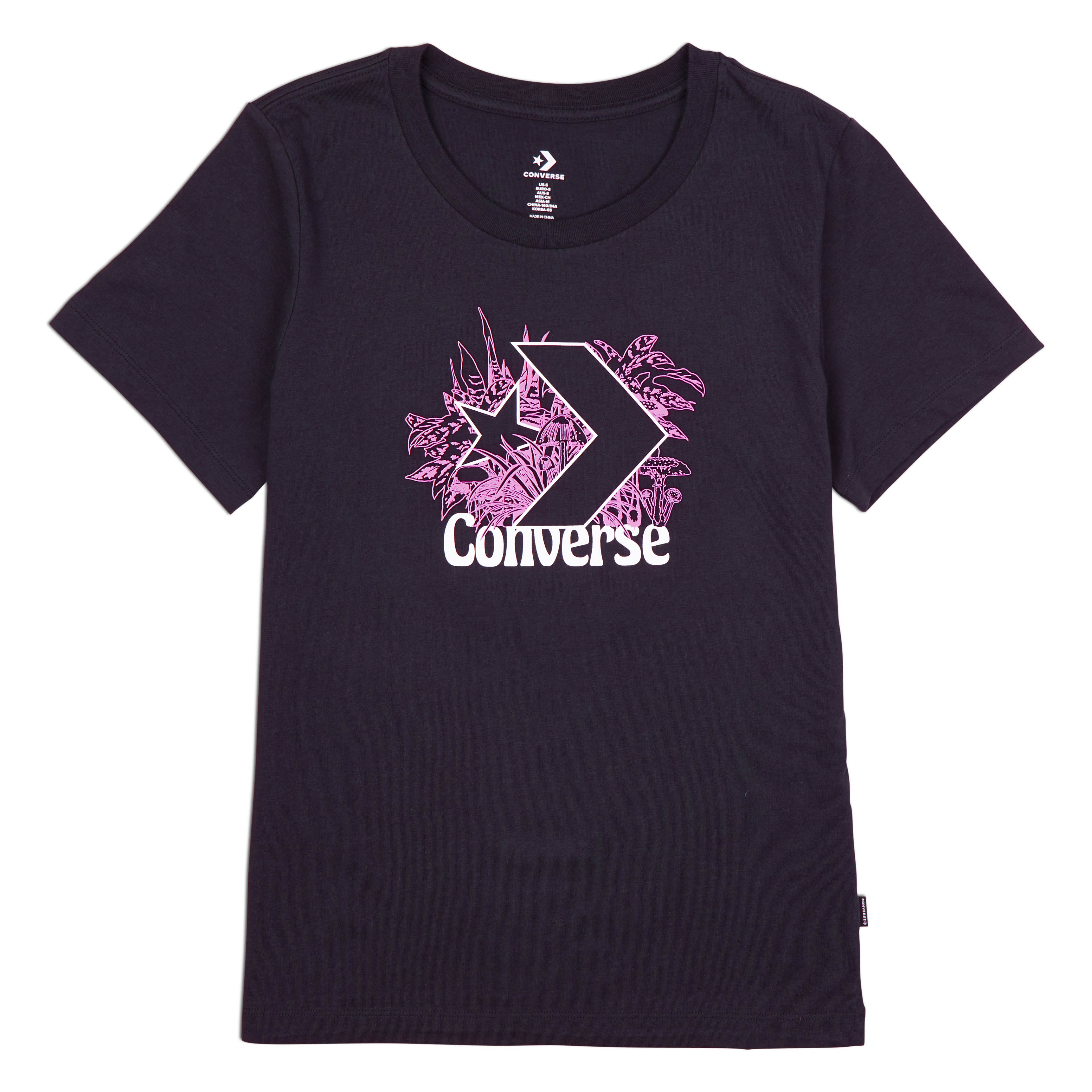 Converse เสื้อยืด TEE คอนเวิร์ส Plant Powered Graphic ผู้หญิง สีดำ ...