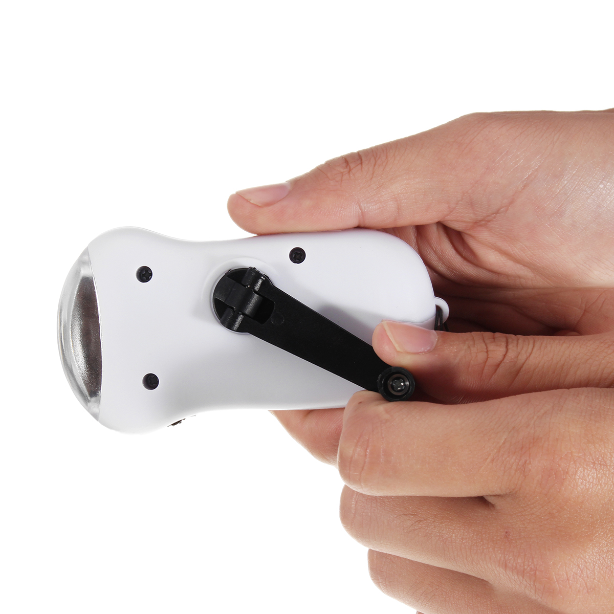 Solar Sports Powered Hand Crank Flashlight Rechargeable LED with Clip ...