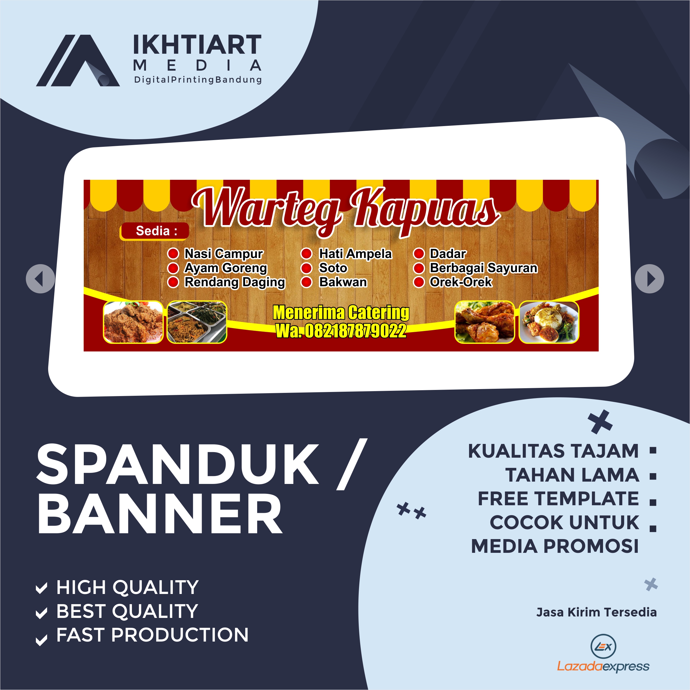Spanduk Banner Backdrop Warteg Warung Nasi 300X100 | Lazada Indonesia