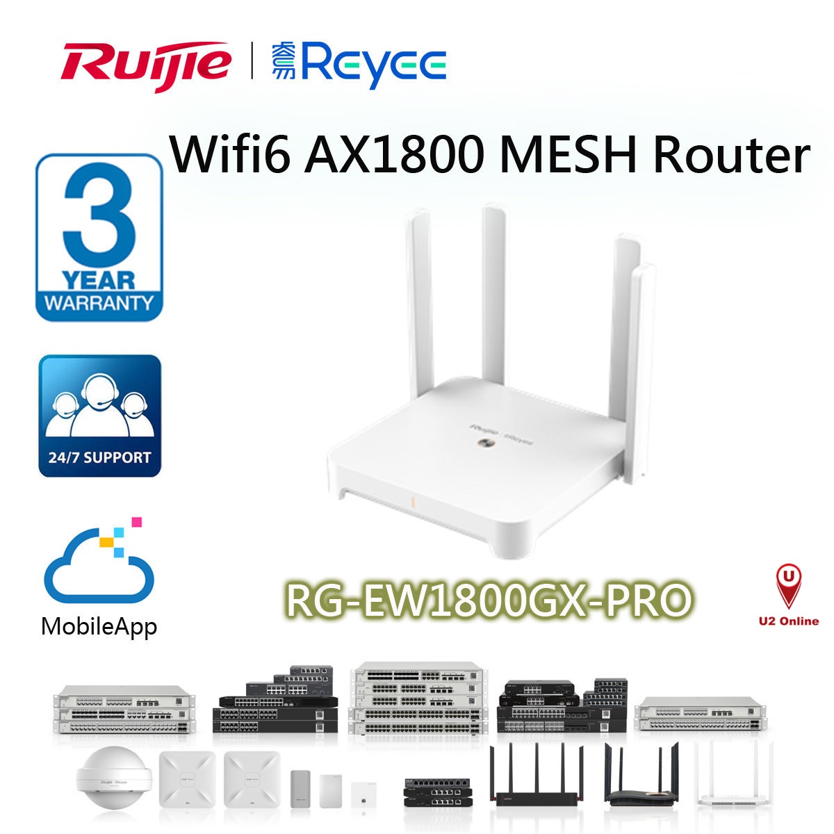 EW1800GX PRO 1800M Wi-Fi 6 Dual-band Gigabit Mesh Router | Lazada