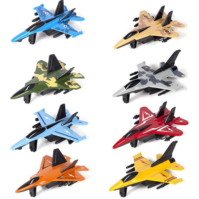 Die Cast Airplane Toy Set for Kids Boys Pull Back Metal Military Themed ...