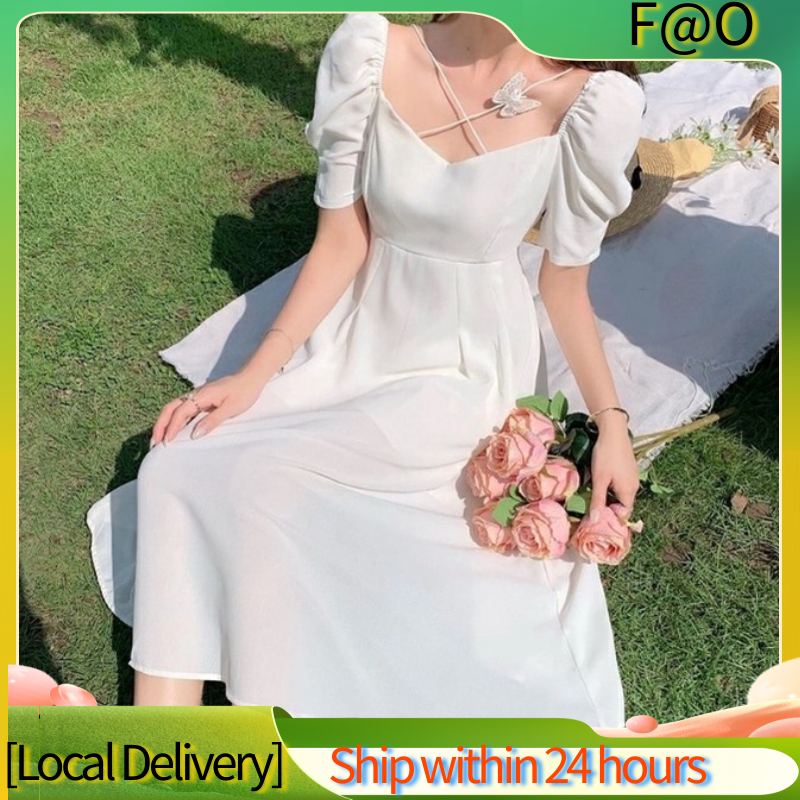 white dress for civil wedding korean wedding dress putih long butterfly ...