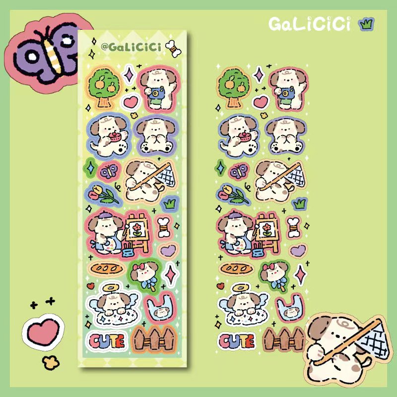 GaLiCiCi Stickers Original Cute Cartoon Puppy Stickers / Laser ...