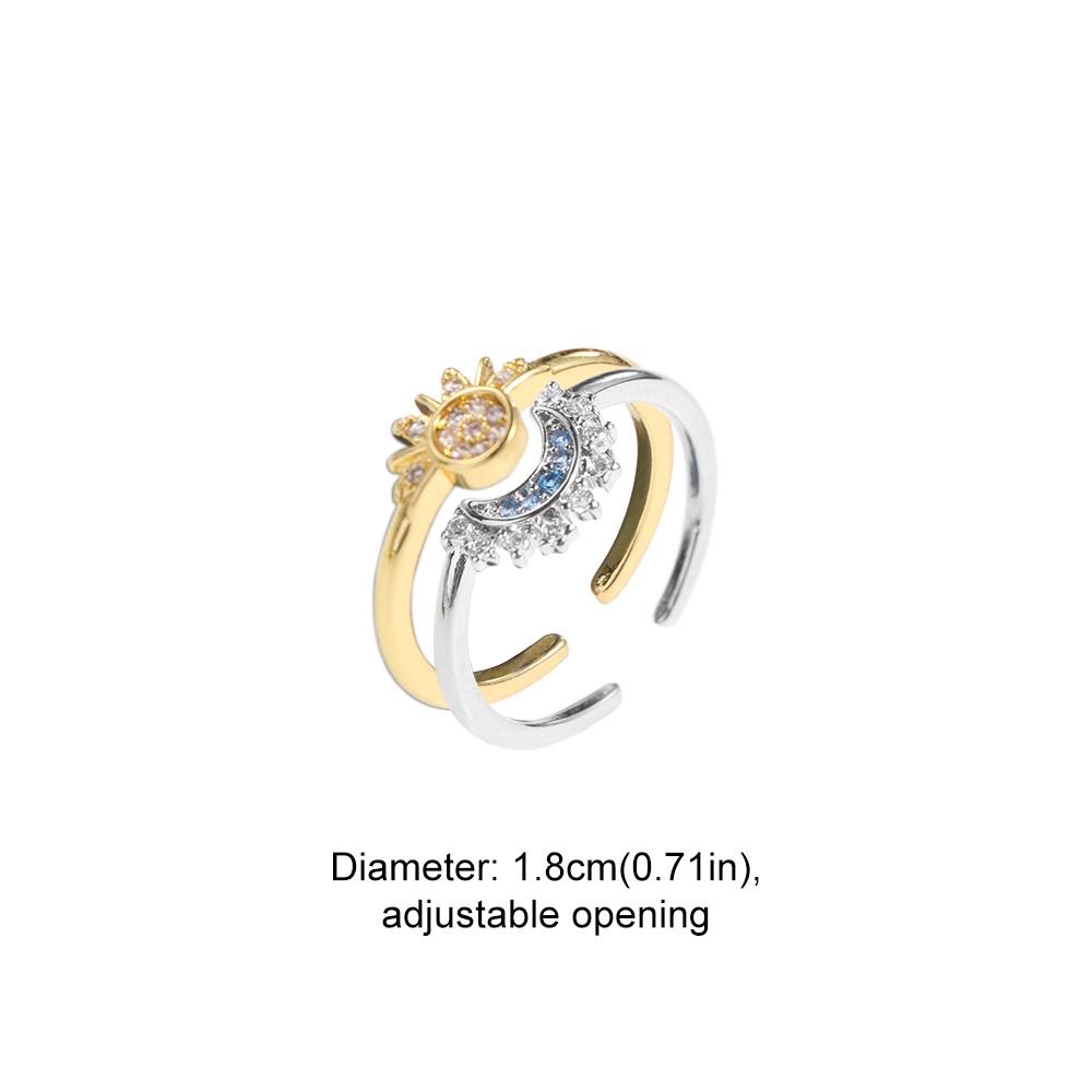 Exquisite Open Sun Ring Alloy Moon Finger Ring Jewelry Couple ...